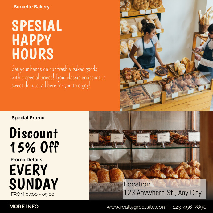 Modèle BAKERY PROMOTION INSTAGRAM POST | PosterMyWall