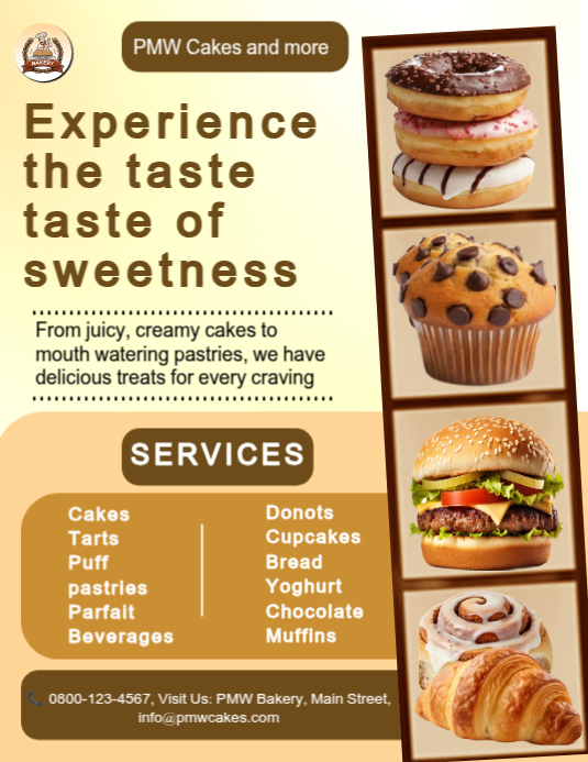bakery sale flyer editable pastry template | PosterMyWall