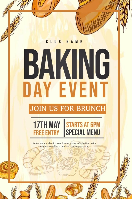 Copy of baking day | PosterMyWall