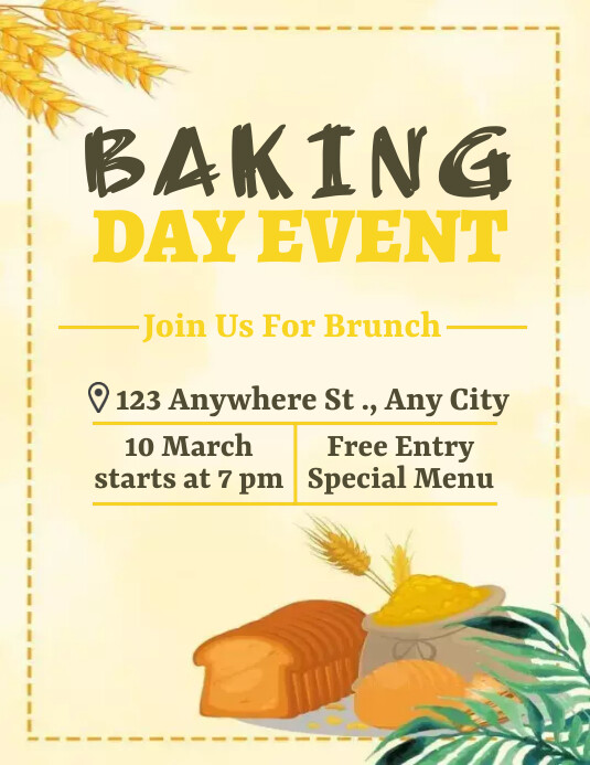 Baking Day Event Pamflet Template | PosterMyWall