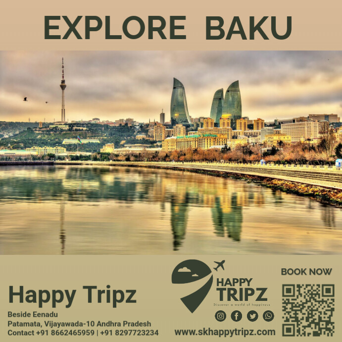 Baku travel poster Template | PosterMyWall