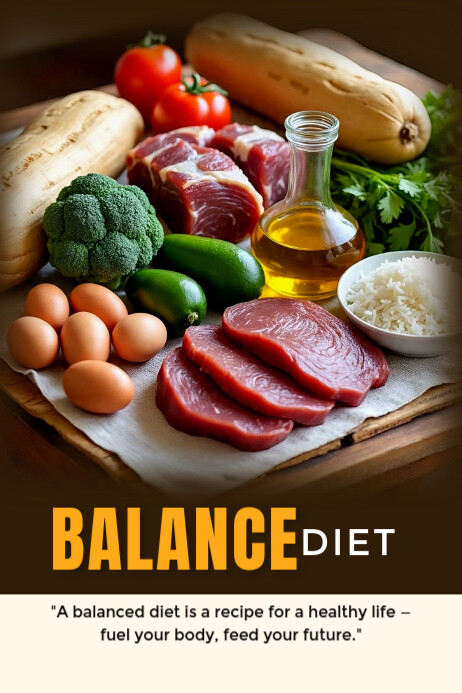 Balanced diet เทมเพลต | PosterMyWall
