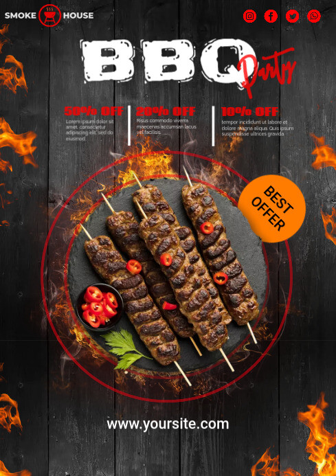 Copy of Balck Barbecue Party Flyers | PosterMyWall