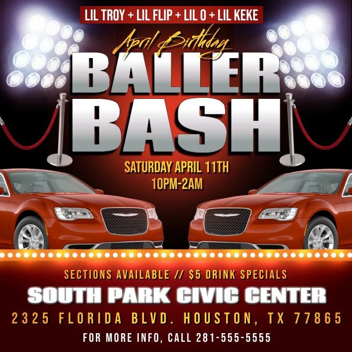 Copy of BALLER BIRTHDAY BASH PARTY FLYER TEMPLATE | PosterMyWall