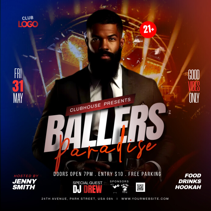 ballers night party Template | PosterMyWall