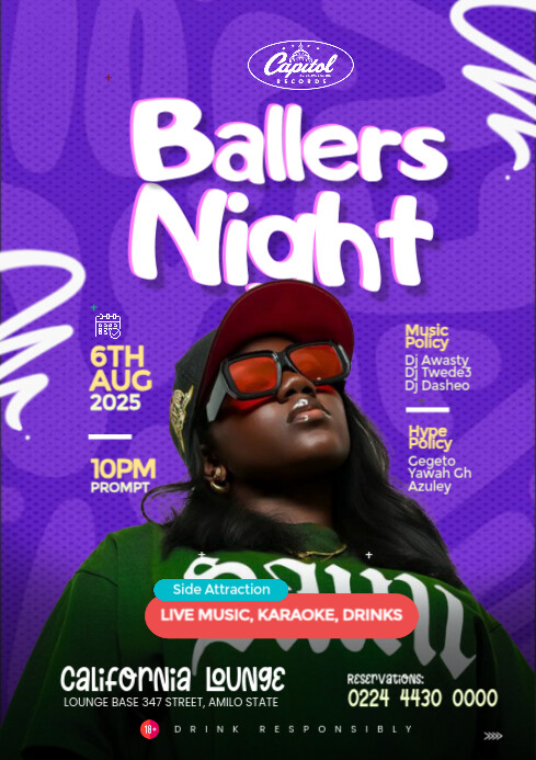 Ballers Night Party Design Template | PosterMyWall