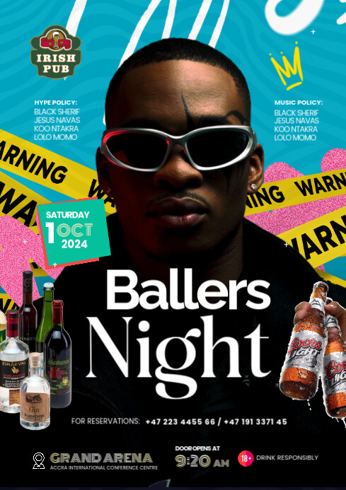 Copy of Ballers Night Party Design Template | PosterMyWall