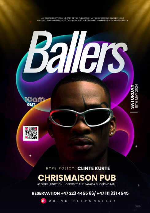 Copy of Ballers night party design template | PosterMyWall