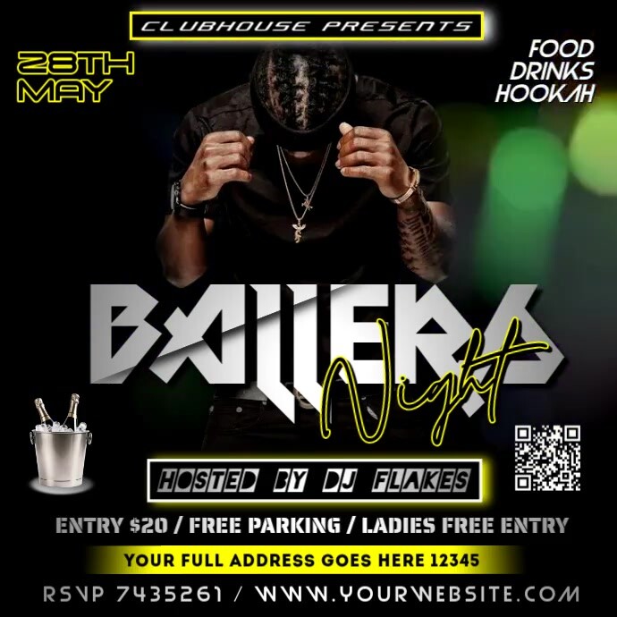 Copy of BALLERS NIGHT PARTY FLYER TEMPLATE | PosterMyWall