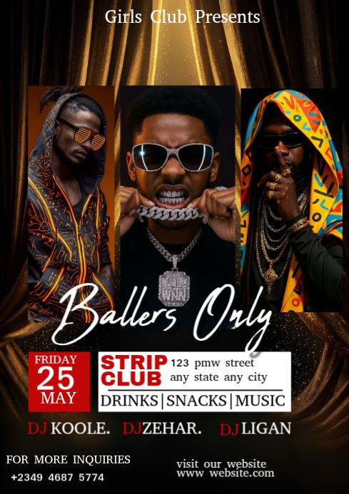 Ballers only night party flyer Template | PosterMyWall