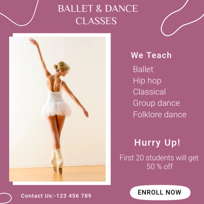 Ballet and dance classes Template | PosterMyWall