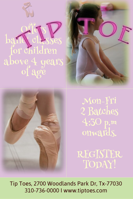Copy of Ballet class flyer/poster template | PosterMyWall