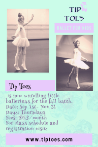White and Green Ballerina Classes Poster Template | PosterMyWall