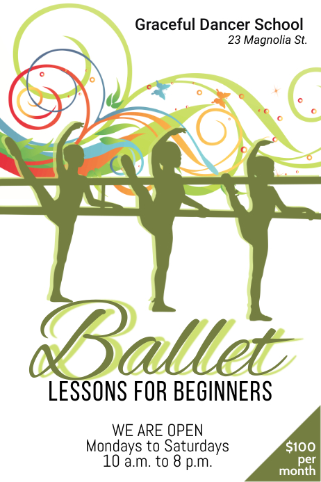 ballet classes poster template | PosterMyWall