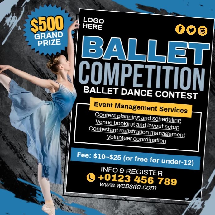 Ballet Dance Contest Ads Template | PosterMyWall