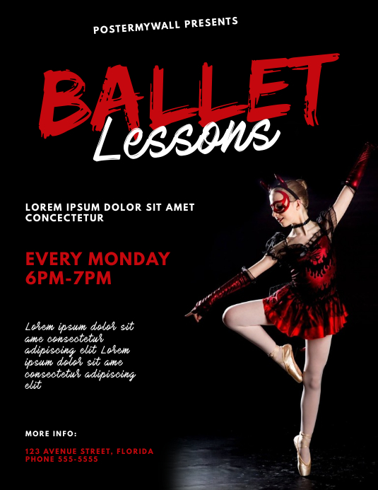 Ballet Lessons Flyer Template | PosterMyWall