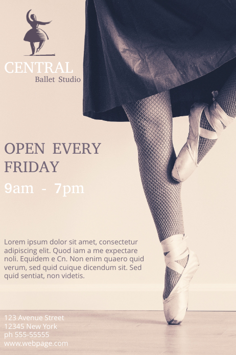 Ballet Studio Flyer Template | PosterMyWall