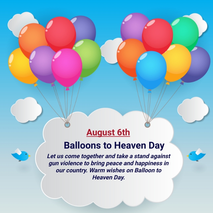 ballons to heaven day Template | PosterMyWall