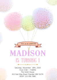 Balloon birthday party invitation Template | PosterMyWall