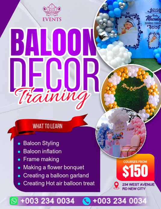 Copy of Balloon arch birthday wedding event decor training classes ...