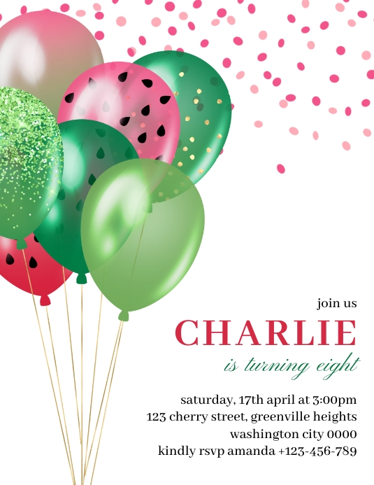 Copy of Balloon Birthday Invitation | PosterMyWall