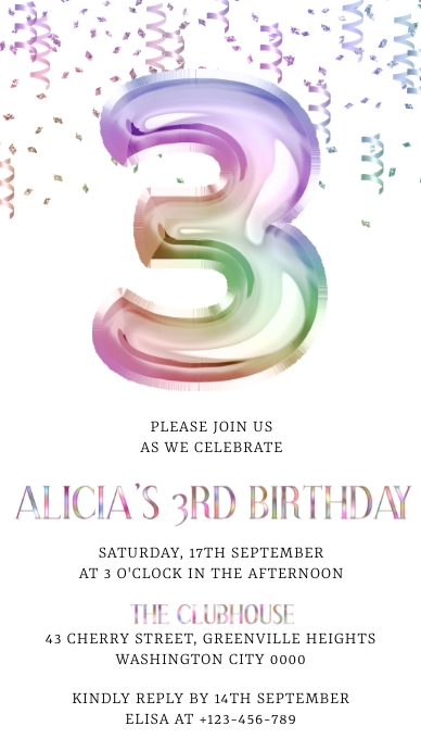 Balloon Birthday Invitation Template | PosterMyWall