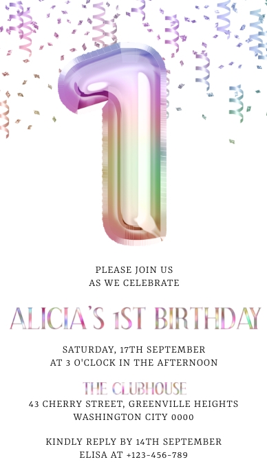Balloon Birthday Invitation Template | PosterMyWall