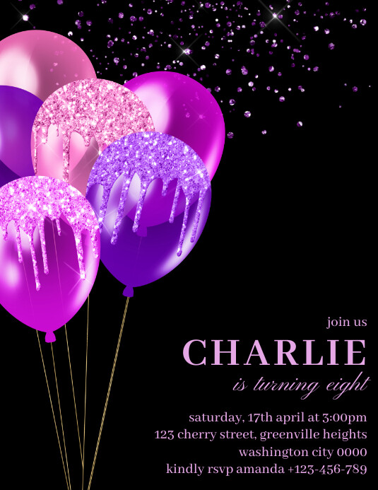 Balloon Birthday Invitation Template | PosterMyWall