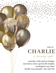 Balloon Birthday Invitation Template | PosterMyWall