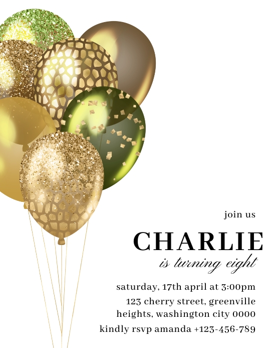 Balloon Birthday Invitation Template | PosterMyWall