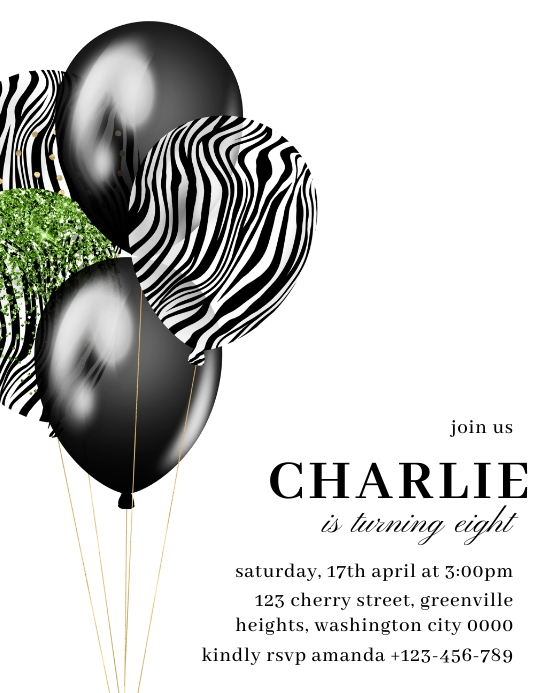 Balloon Birthday Invitation Template | PosterMyWall