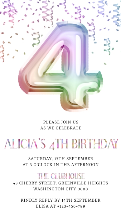 Balloon Birthday Invitation Template | PosterMyWall