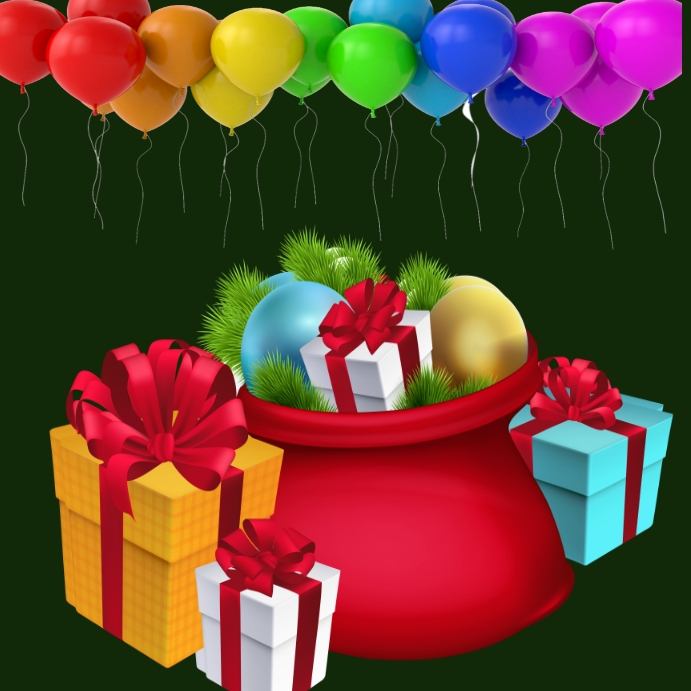 Balloon with gift design template | PosterMyWall
