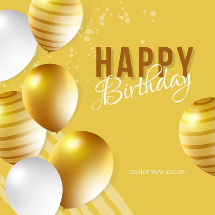 balloons happy birthday Instagram post Template | PosterMyWall