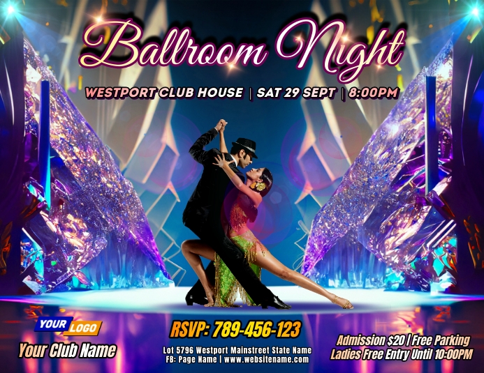 Ballroom Dance Night Party Ad Poster | PosterMyWall