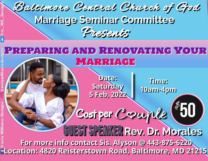 Baltimore Central Marriage Seminar Template | PosterMyWall