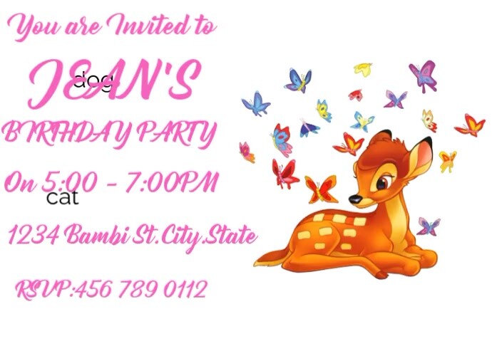 Bambi | Birthday Invitation Template | PosterMyWall
