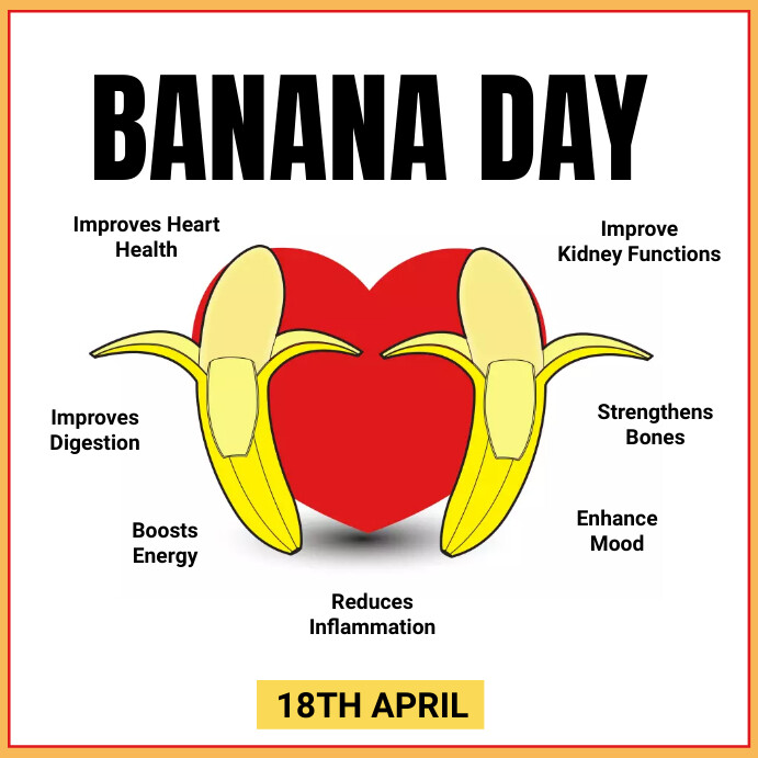 Banana Day Social post Template | PosterMyWall