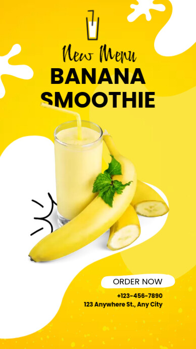 banana smoothie template | PosterMyWall
