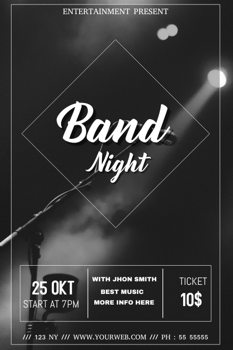 Brosur Templat Selebaran Acara Band | PosterMyWall