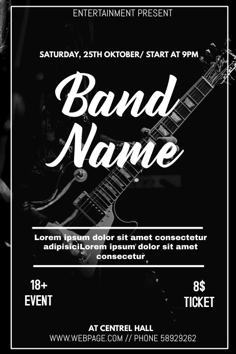 Brosur Templat Selebaran Acara Band | PosterMyWall