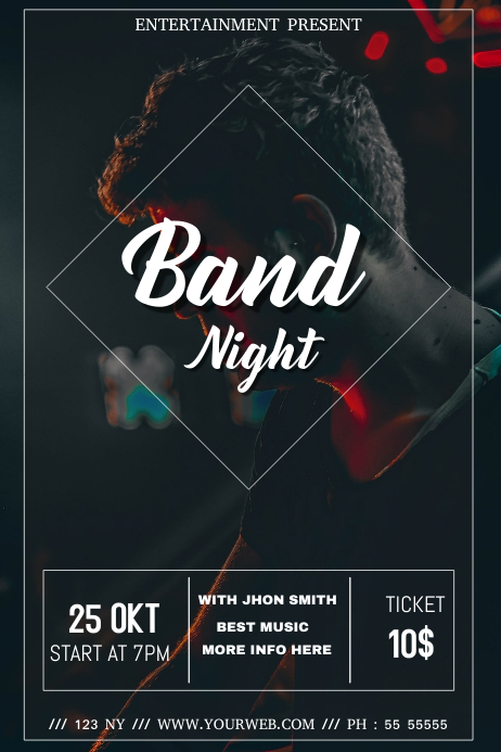 Brosur Templat Selebaran Acara Band | PosterMyWall