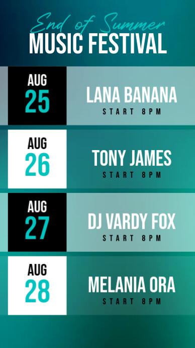 Copy of Band Music Festival Fest Schedule Instagram Story | PosterMyWall