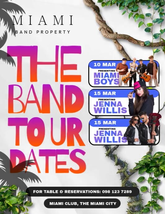 Band Tour Schedule Template | PosterMyWall