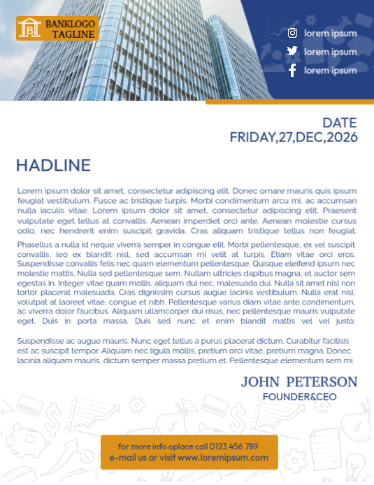 bank-finance-letterhead-template | PosterMyWall