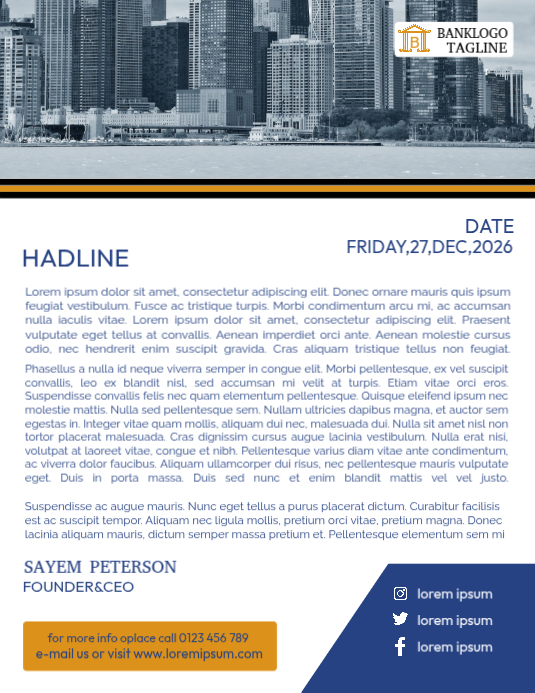 bank-finance-letterhead-template | PosterMyWall