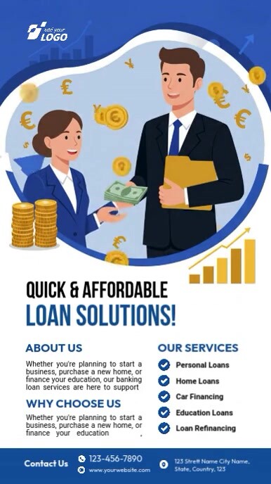 Bank Loan Service Template เทมเพลต | PosterMyWall