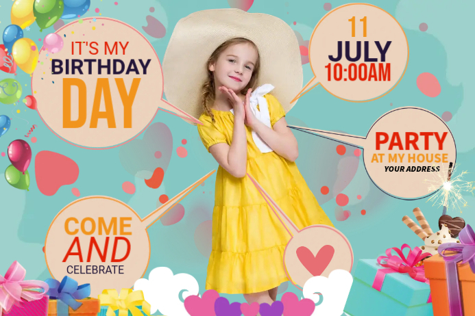 Banner template with birthday party | PosterMyWall