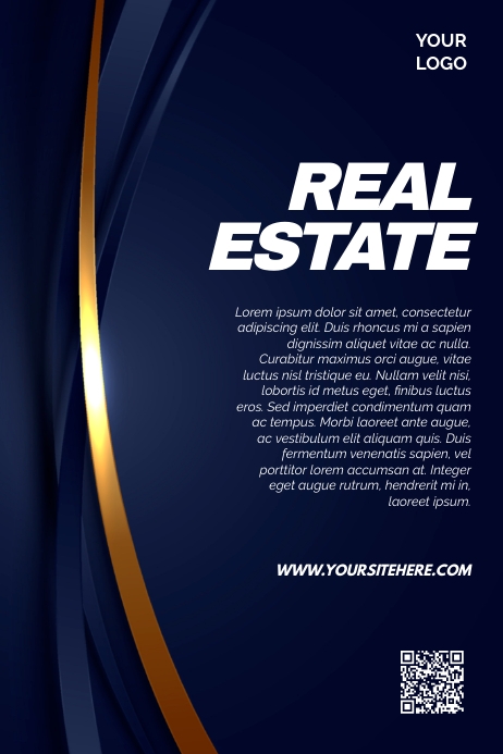 Copy of Banner web template abstract blue and golden | PosterMyWall