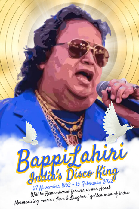 Bappi Lahiri Rest In Peace Template | PosterMyWall